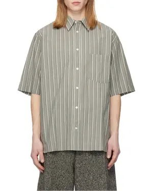 Isabel Marant Étoile Labilio Striped Short-sleeve Shirt - Gray