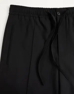 Valentino Garavani Pleated Detail Drawstring Pants - Black