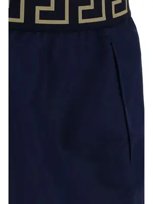 Versace Greca Border Swim Shorts - Blue
