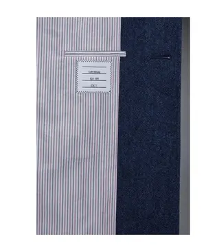 Thom Browne Striped Four-bar Concealed Fastened Coat