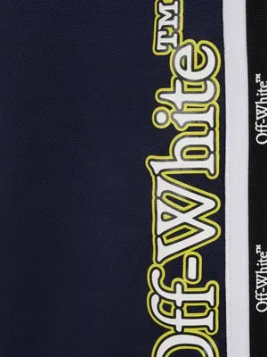 Off-White Logo Printed Drawstring Wide Leg Pants