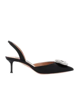 AQUAZZURA Embellished Hoop Slingback Pumps