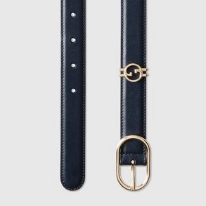 Gucci Oval Buckle Logo Belt