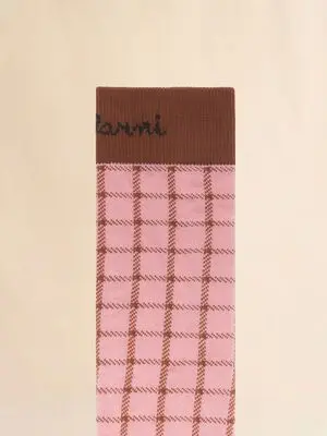Marni Jacquard Checked Pattern Socks