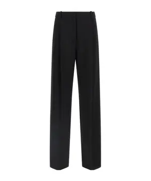 Elisabetta Franchi Fluid Stretch Cady Wide Leg Pants - Black