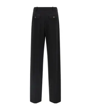 Elisabetta Franchi Fluid Stretch Cady Wide Leg Pants - Black