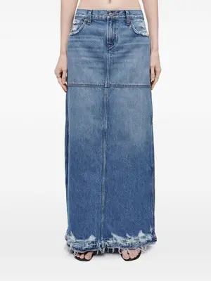 RE/DONE Split Mid-rise Denim Maxi Skirt