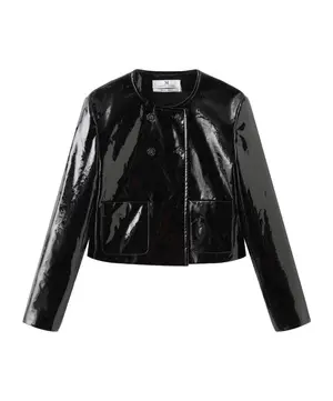 Marissa Chiara Long-sleeved Leather Jacket