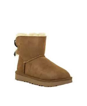 UGG Bailey Bow Mini Ankle Boots - Maroon