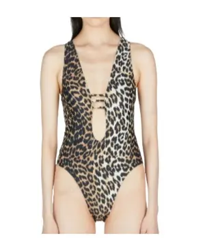 GANNI Printed One-piece Swimsuit