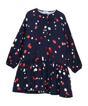 IL GUFO Polka Dot Long Sleeve Dress