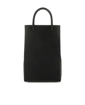 Balenciaga Logo Printed Phone Holder - Black