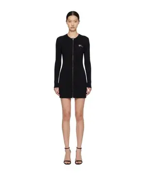 Marissa Chiara Ribbed Knit Zip-up Dress