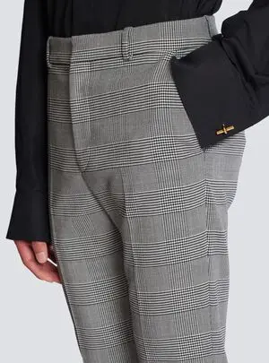 Balmain Prince Of Wales Plaid Tailored Trousers
