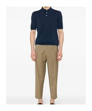Eleventy Short Sleeved Knitted Polo Shirt