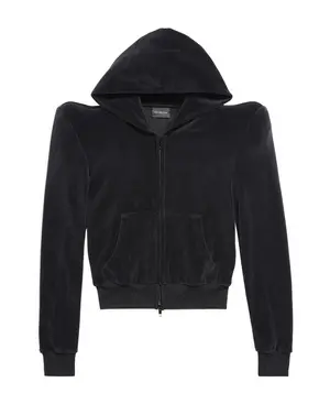 Balenciaga Round Shoulder Zip-up Hoodie