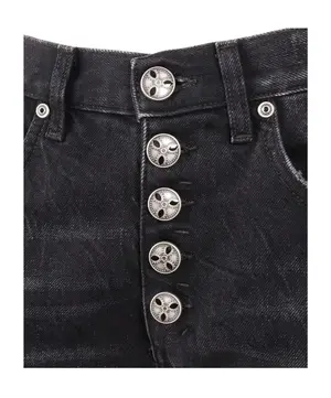 DONDUP Jacklyn Wide-leg Jeans With Buckle Detail - Black