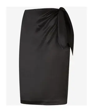 Saint Laurent Silk Knot-detail Skirt