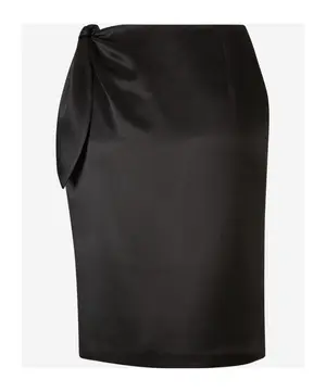 Saint Laurent Silk Knot-detail Skirt