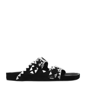 Isabel Marant Étoile Lennyo Studded Slide Sandals - Black