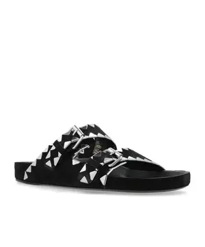 Isabel Marant Étoile Lennyo Studded Slide Sandals - Black