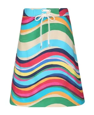 Red Valentino A-line Skirt With Striped Pattern And Tie Detail