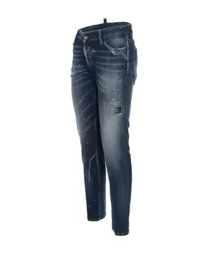 Dsquared2 Paint Splattered Skinny Jeans - Blue
