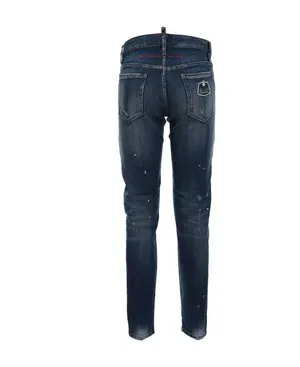 Dsquared2 Paint Splattered Skinny Jeans - Blue