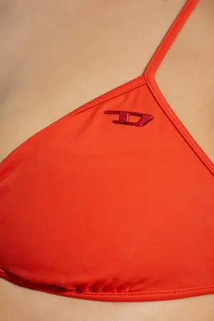 DIESEL® Logo Plaque Bikini Top - Red