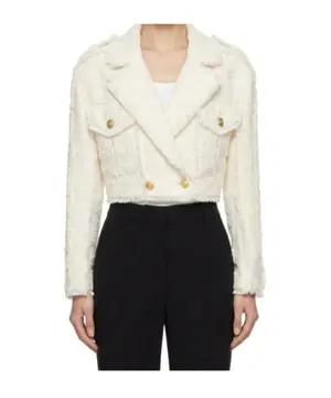 Marissa Chiara Long-sleeved Cropped Jacket With Button Fastening