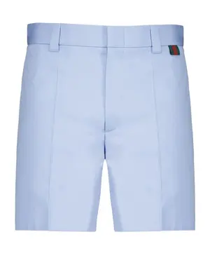 Gucci Tailored Shorts With Web Detail - Light Blue