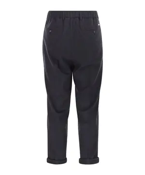 Herno Drawstring Waist Pleated Casual Trousers - Black