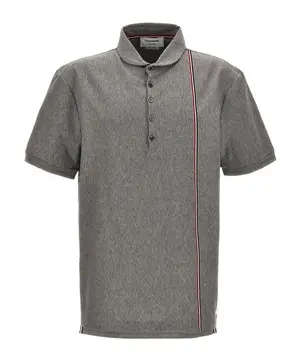 Thom Browne Rwb Striped Short-sleeved Polo Shirt