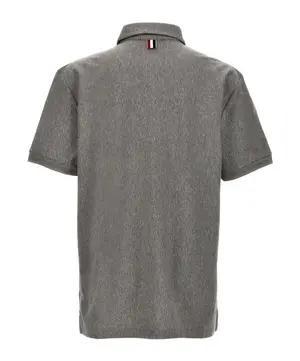Thom Browne Rwb Striped Short-sleeved Polo Shirt