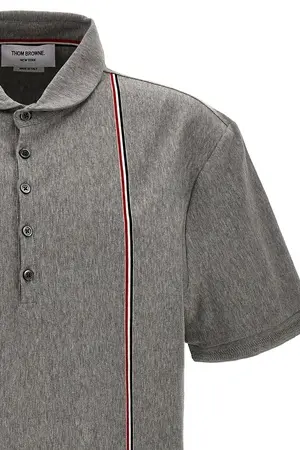 Thom Browne Rwb Striped Short-sleeved Polo Shirt