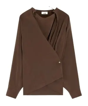 LEMAIRE Twisted Pleat Blouse - Brunette