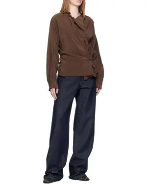 LEMAIRE Twisted Pleat Blouse - Brunette