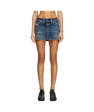 DIESEL® De-rago-re Denim Mini Skirt - Dark Blue