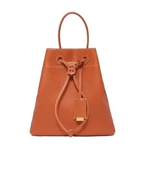 Burberry Tb Plaque Drawstring Bucket Bag - Brown
