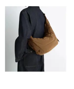 LEMAIRE Quilted Lace-up Shoulder Bag - Tan