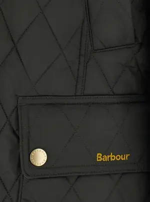 Barbour Quilted Jacket With Corduroy Collar - Black