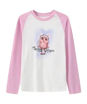 Marissa Chiara Long Sleeve Crewneck T-shirt - Pink