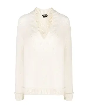 TOM FORD V-neck Chunky-knit Jumper - No