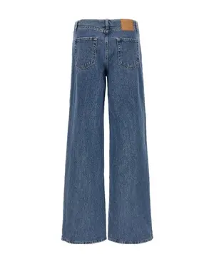 Magda Butrym Ultra Low Waist Wide Leg Denim Jeans