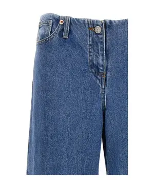 Magda Butrym Ultra Low Waist Wide Leg Denim Jeans