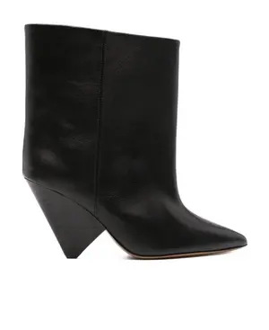 Isabel Marant Étoile Miyako Leather Pointed Toe Boots - Black