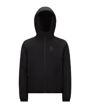 Moncler Logo Printed Hooded Jacket - Black