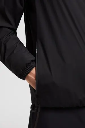 Moncler Logo Printed Hooded Jacket - Black