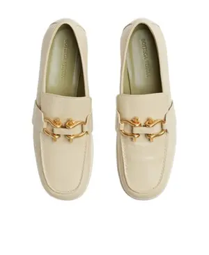 Bottega Veneta Square Toe Loafers With Horsebit Detail