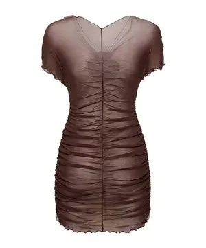 Philosophy Di Lorenzo Serafini Short Sleeve Sheer Dress With Floral Detail